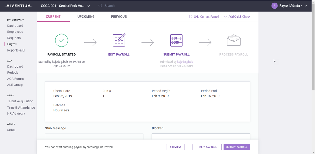 Viventium Payroll Software: Flexible Online Payroll Processing